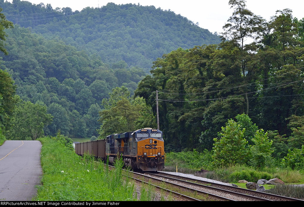 Westbound coal train waiting